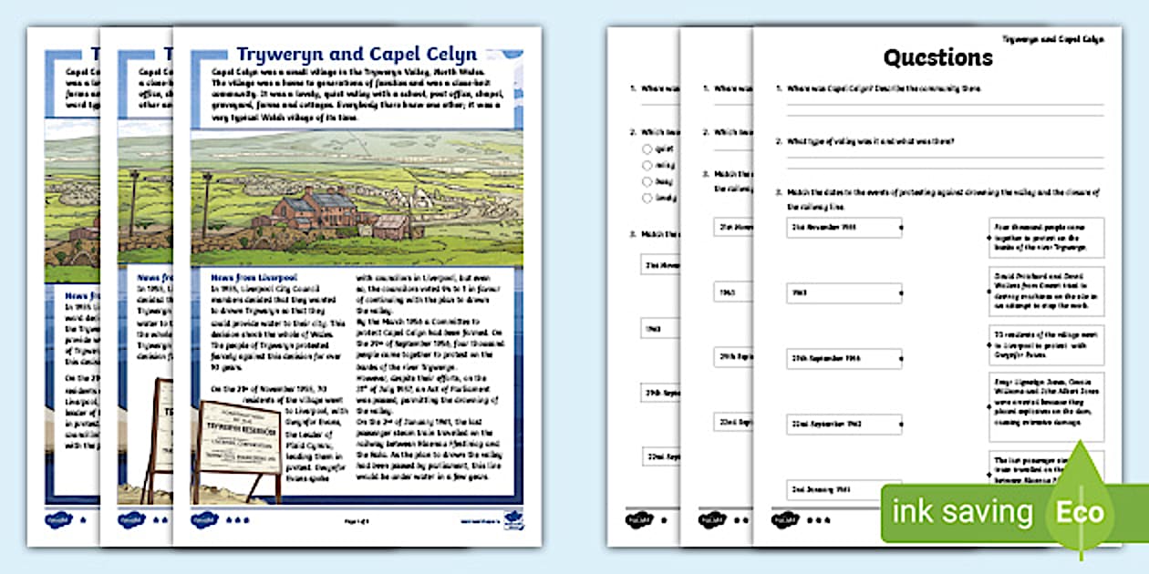 Drowning of The Tryweryn Valley Differentiated Reading Comprehension