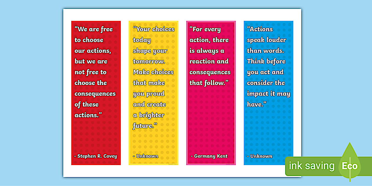 Actions and Consequences Quotes Bookmarks