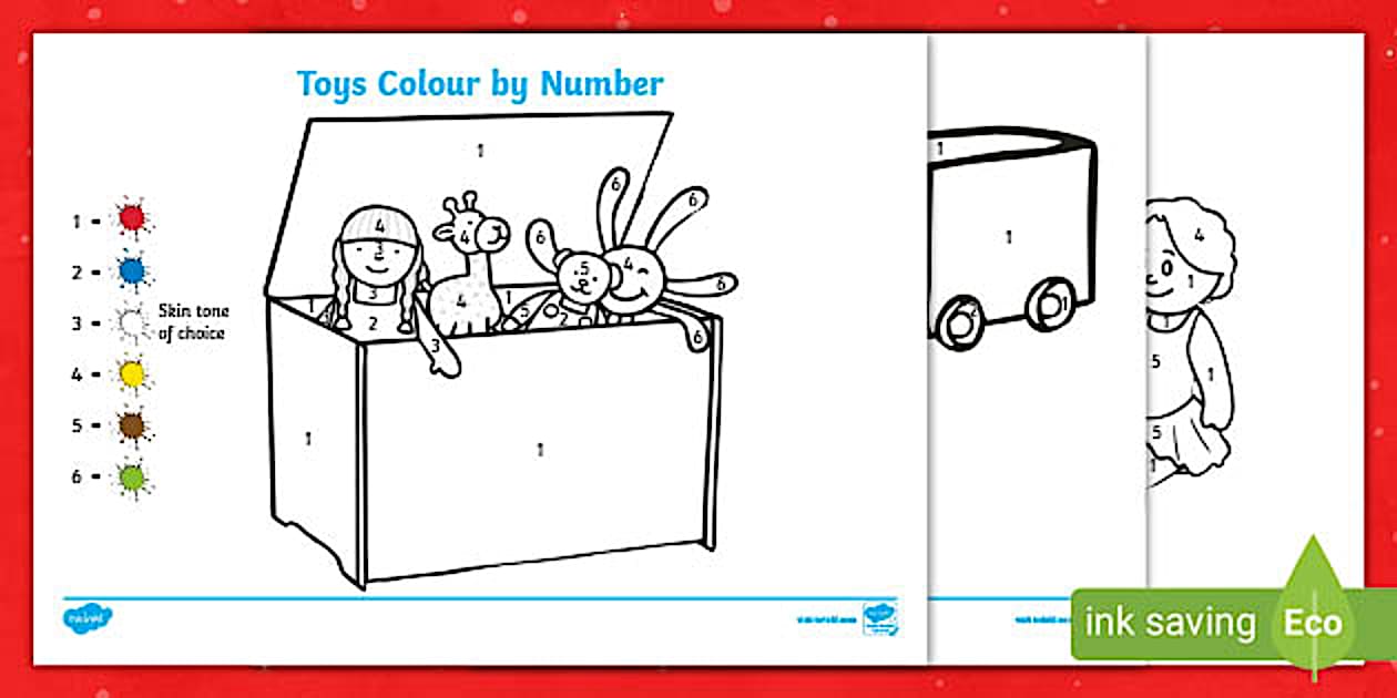 👉 EYFS Toys Colour by Number (teacher made) - Twinkl