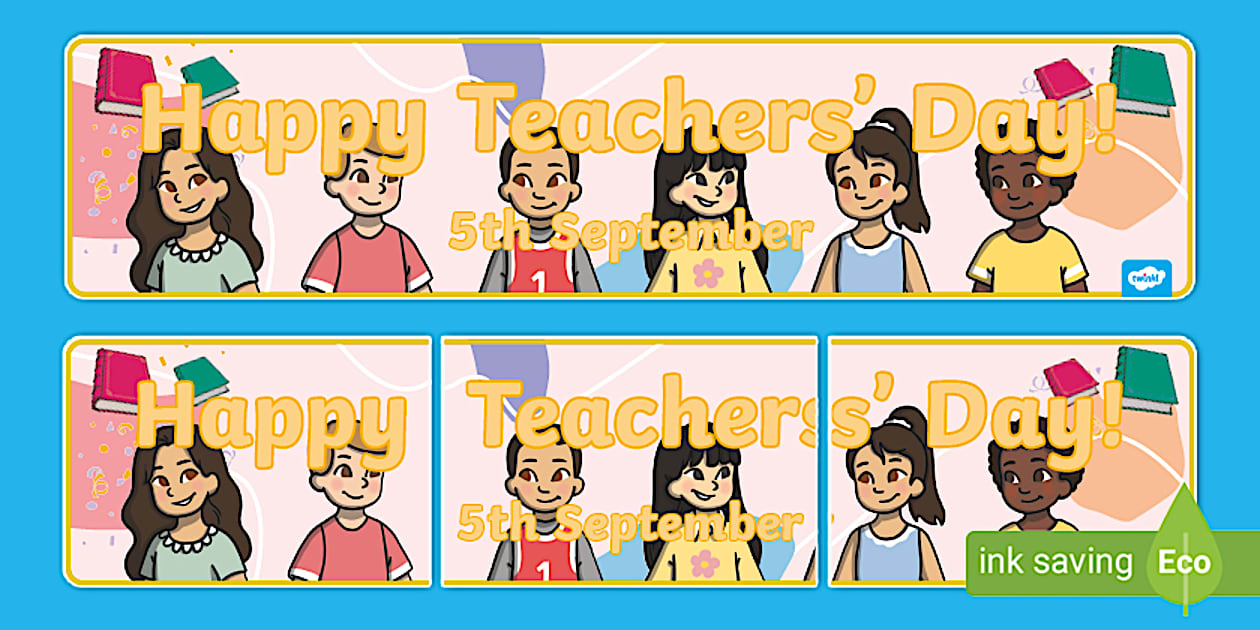 Happy Teachers Day Banner (teacher made) - Twinkl