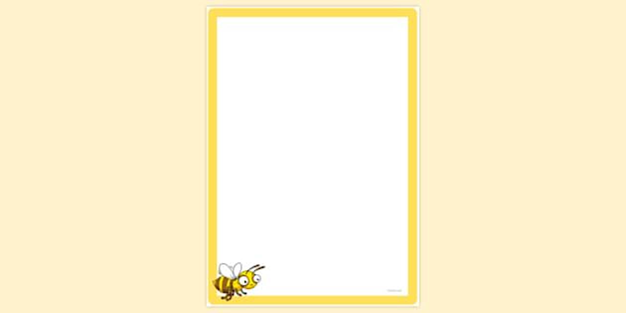 Simple Cartoon Bee Page Border | Page Borders | Twinkl
