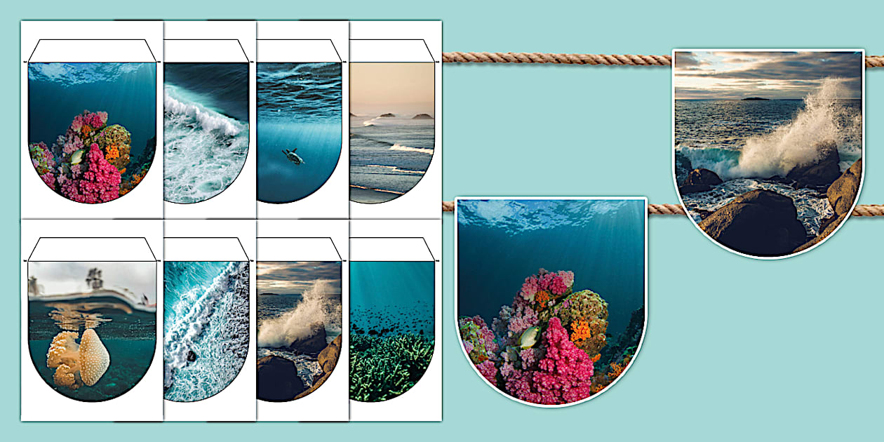 Ocean Photo Display Bunting (Teacher-Made) - Twinkl