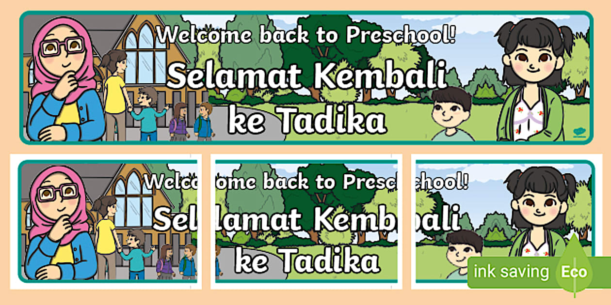 Sepanduk Selamat Kembali ke Prasekolah - Twinkl