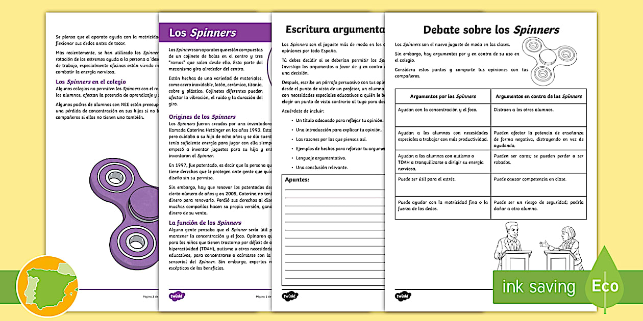 Pack de recursos: Los 'Spinners' - Twinkl