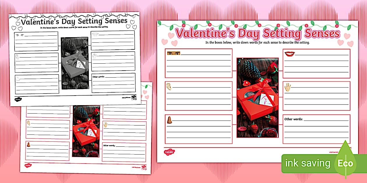 Valentine's Day Senses Mind Map (l'enseignant a fait)