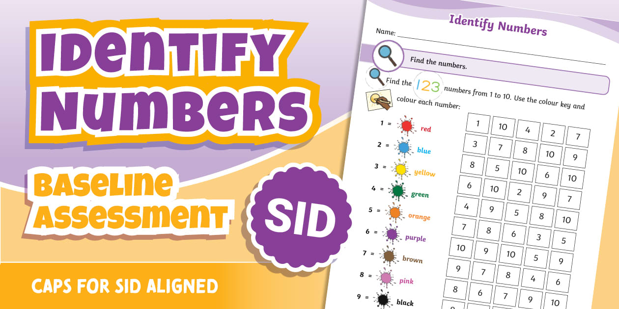 Foundation Phase - Mathematics - Identify Numbers - Baseline Assessment ...