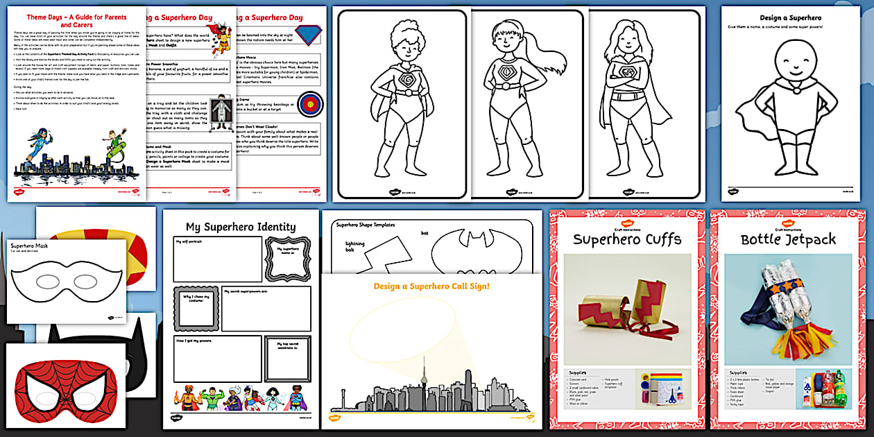 Superhero Theme Day Activity Pack