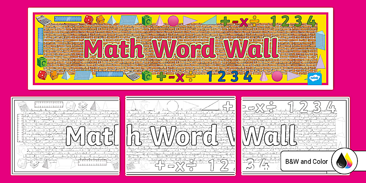 Math Word Wall Banner