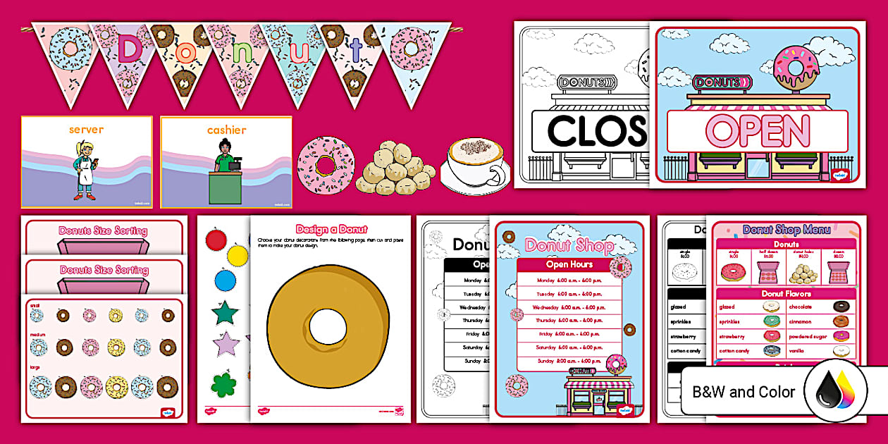 Donut Shop Dramatic Play Pack