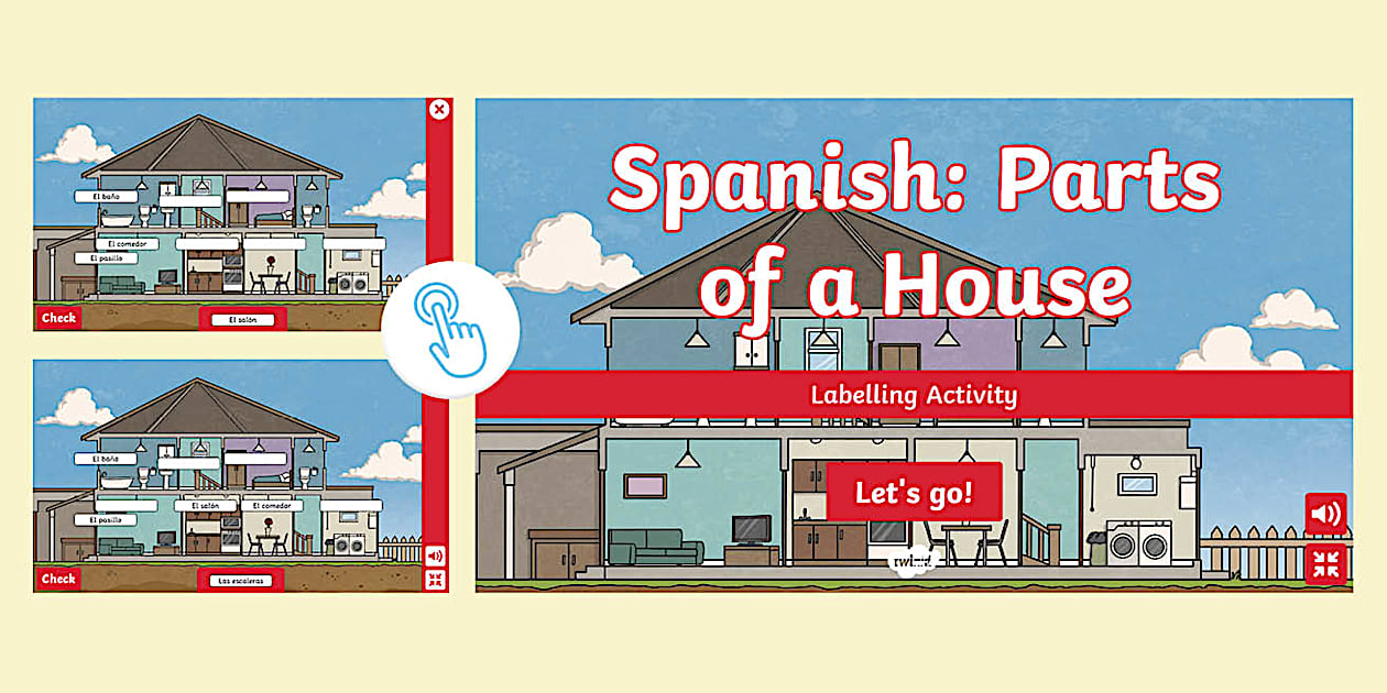 👉 Spanish: Parts of a House Interactive Labelling Activity