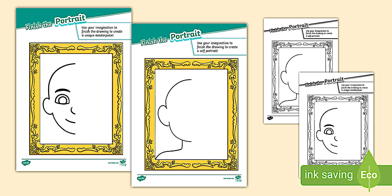 Finish the Portrait Worksheet (Teacher-Made) - Twinkl
