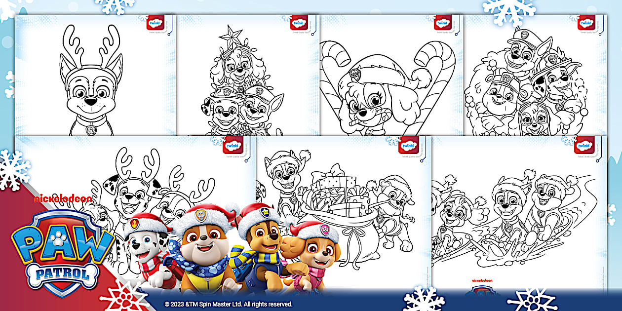 FREE! - PAW Patrol: Christmas Coloring Sheets - Twinkl