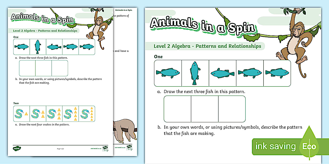 Year 3-4 Animals in a Spin Activity Sheet (teacher made)