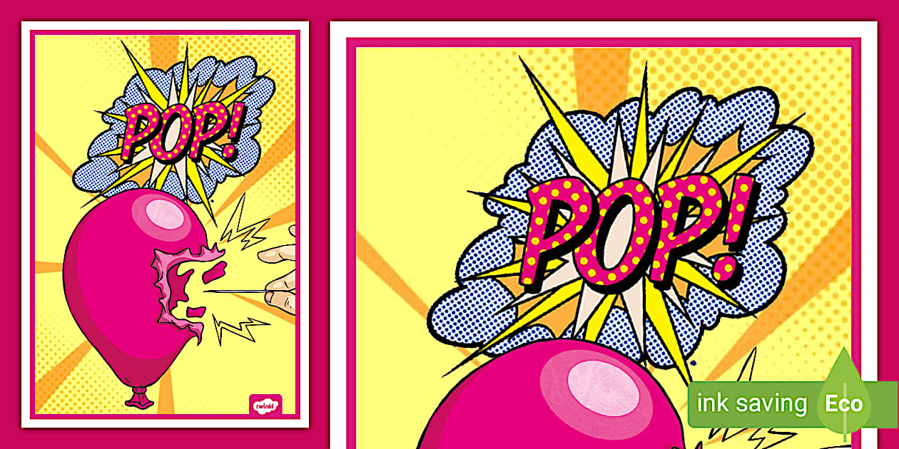 Balloon Pop Art Display Poster (teacher made) - Twinkl