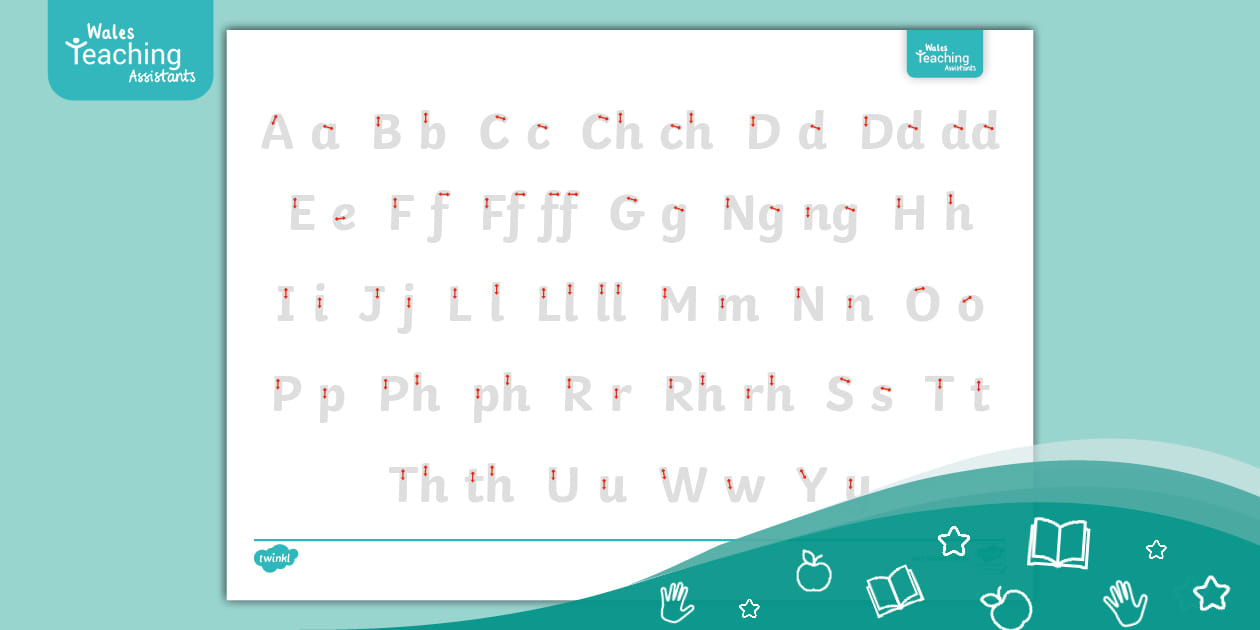 Wales Teaching Assistants: Uppercase and Lowercase Welsh Alphabet Letter