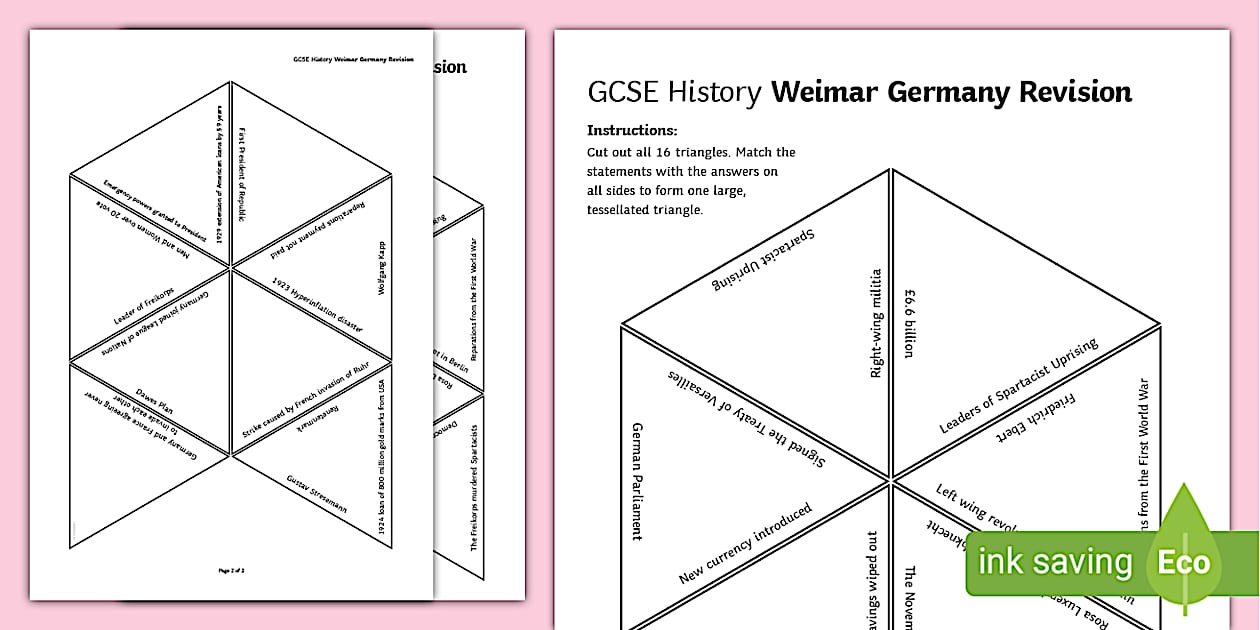 Weimar Germany History Triangular Dominoes - Twinkl