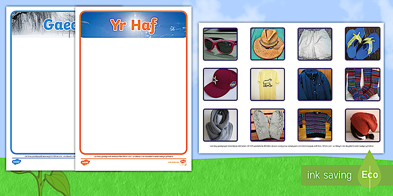 Gweithgaredd Didoli Ffotograffau Dillad Yr Haf a'r Gaeaf