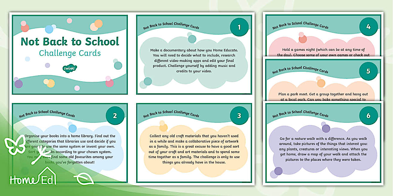 Not Back to School Challenge Cards (teacher made) - Twinkl