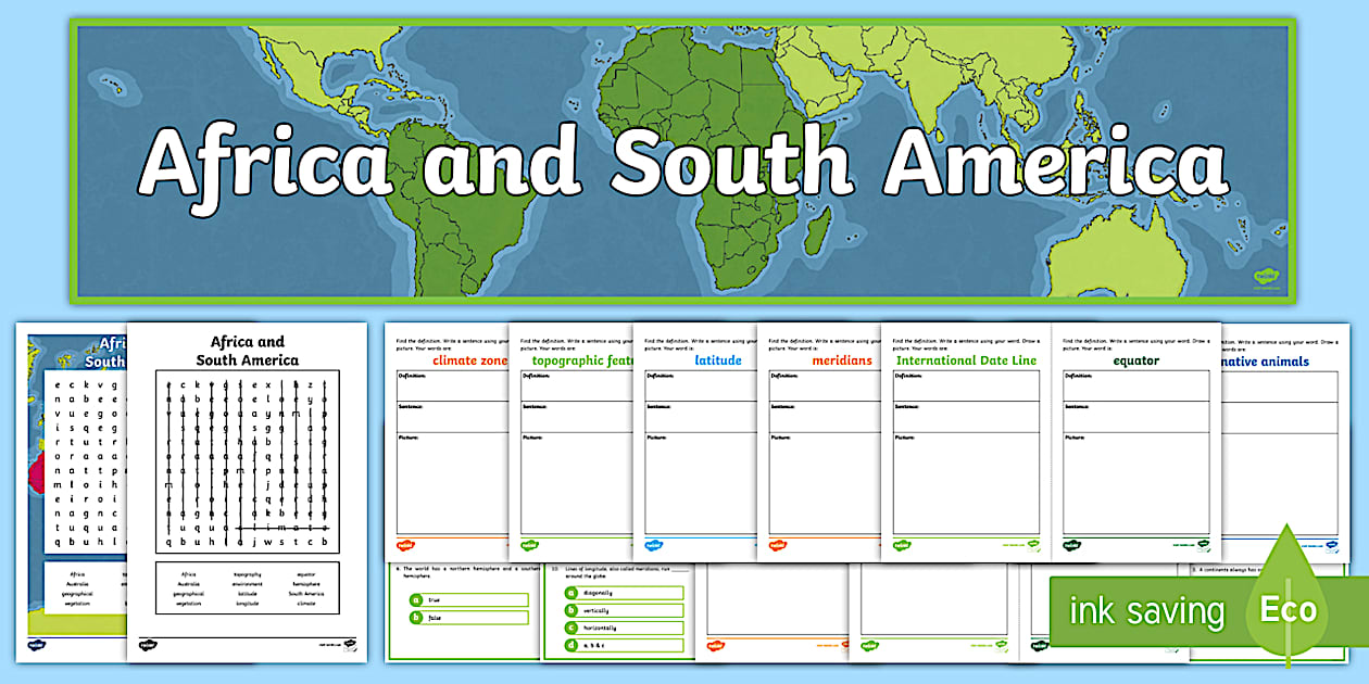 Africa and South America Activity Pack (teacher made)