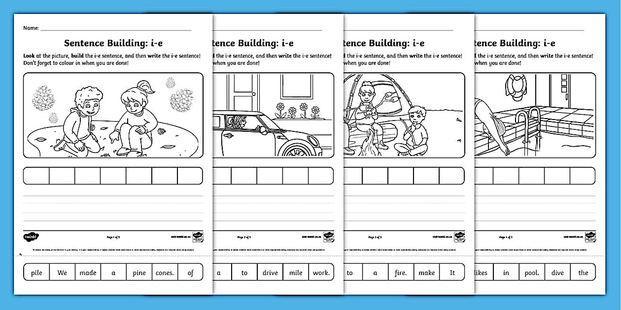 Phonics Sentence Building: i-e