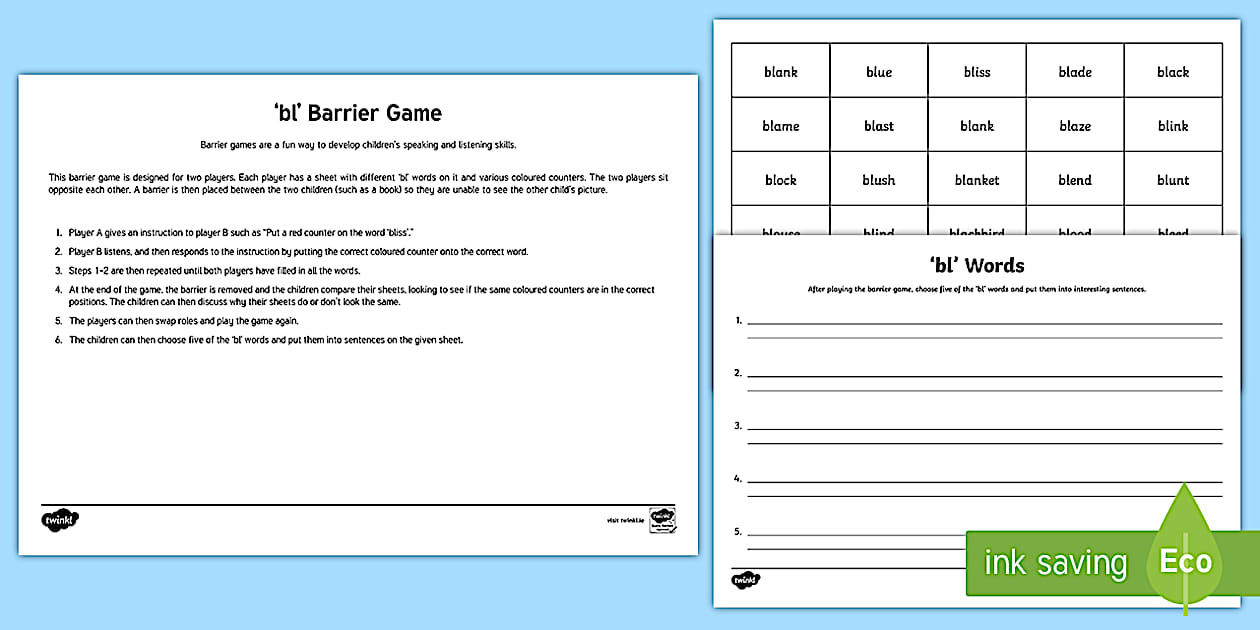 'bl' Blend Barrier Game
