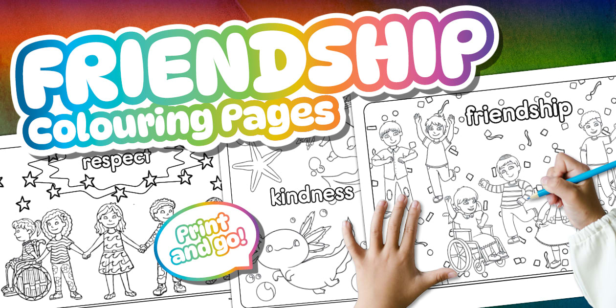 Friendship Colouring Pages