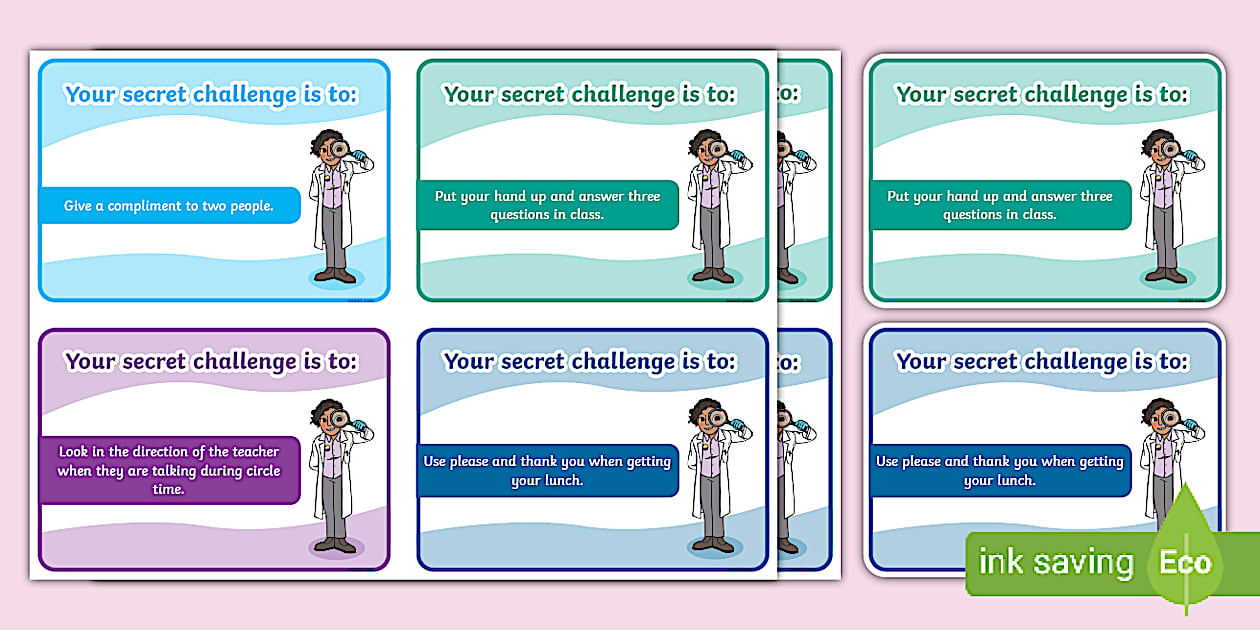 Secret Challenge Social Skills Cards (teacher made) - Twinkl