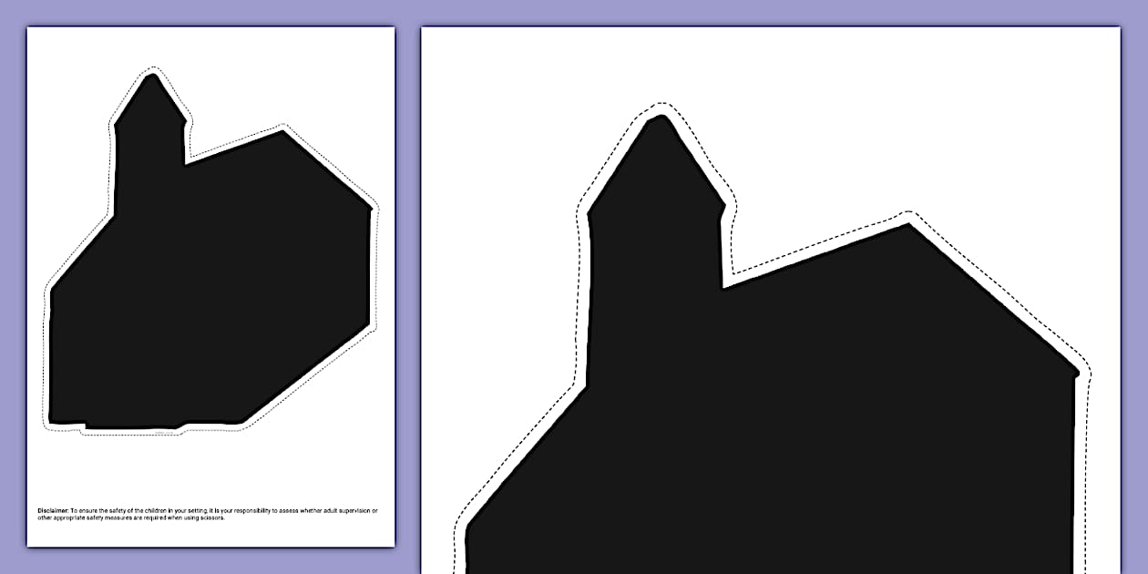 Church Silhouette Cut-Out (teacher made) - Twinkl