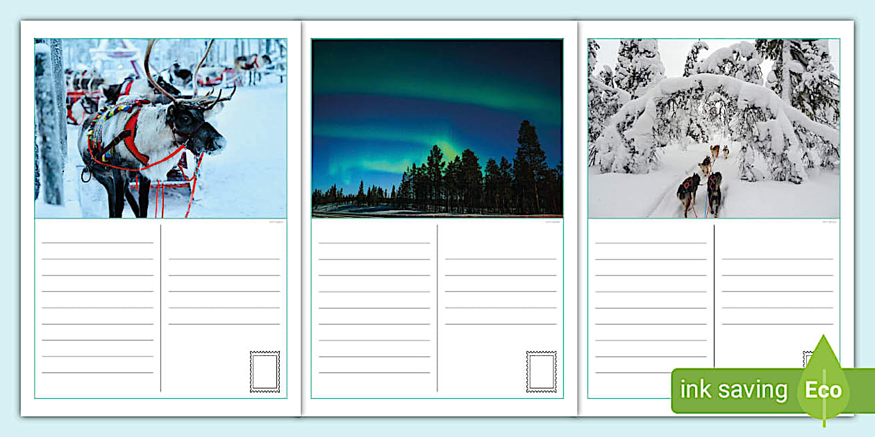 Lapland Postcard Writing Frame (Teacher-Made) - Twinkl