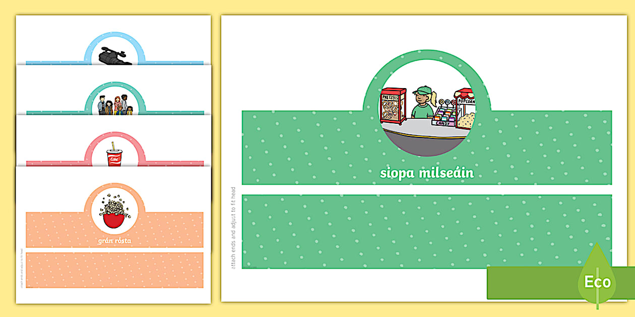 The Cinema Oral Language Headband Game Gaeilge - Twinkl