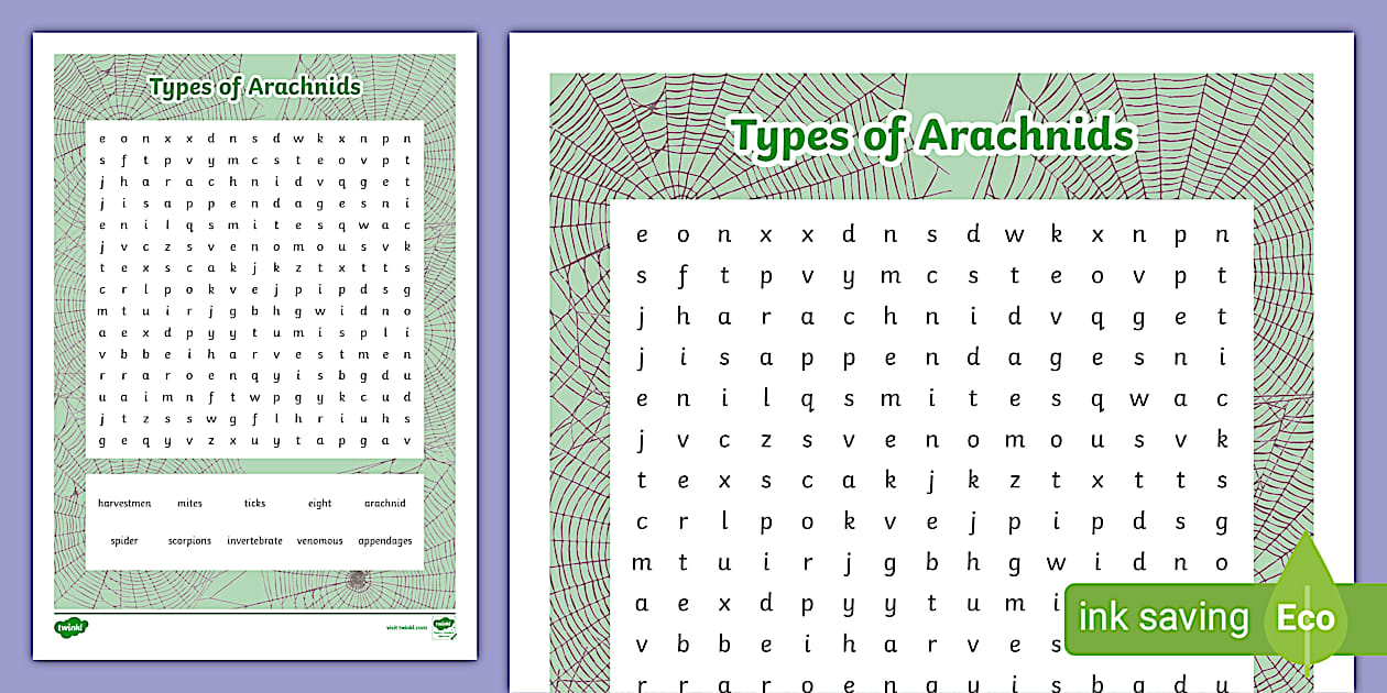 Arachnids Wordsearch (teacher made) - Twinkl
