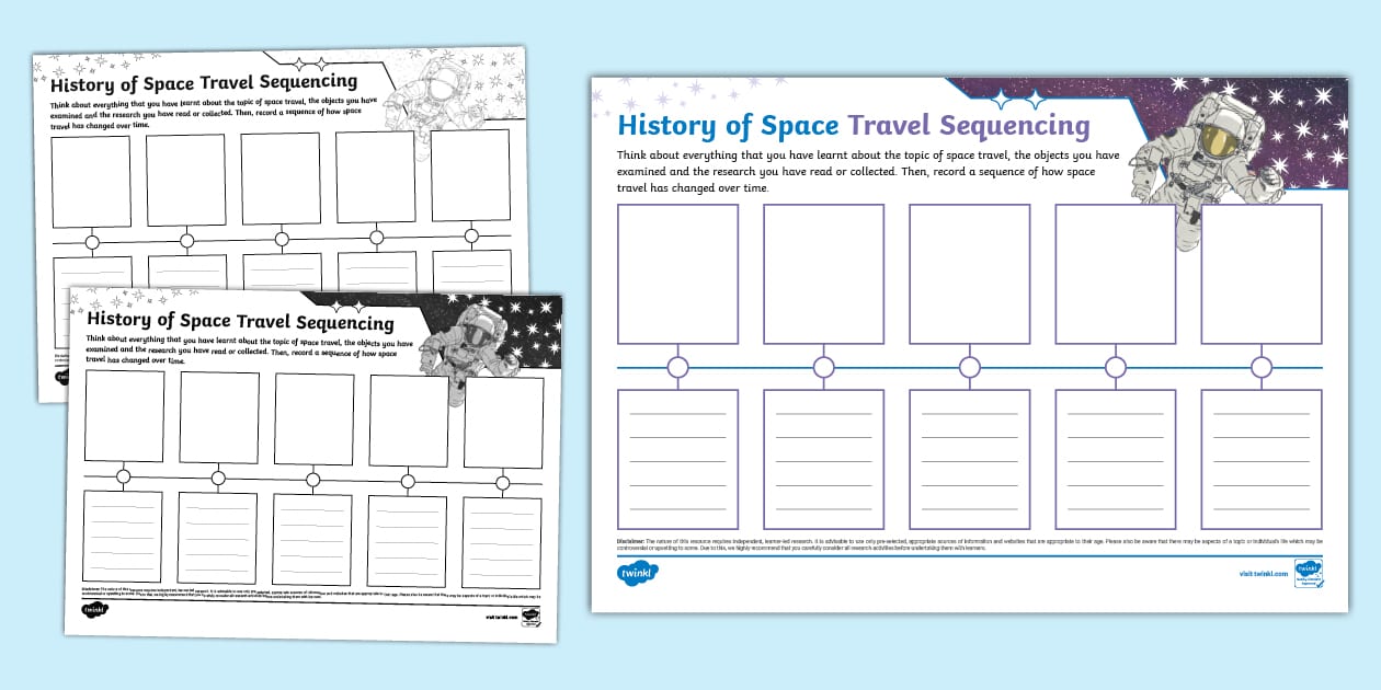 KS2 Space Travel Sequencing Worksheet (Hecho por educadores)