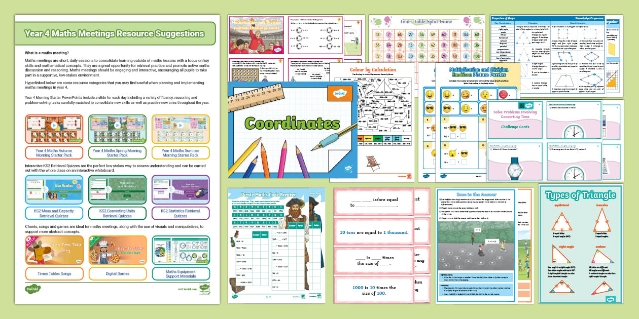 👉 Year 4 Maths Meeting Resource Pack (teacher made)