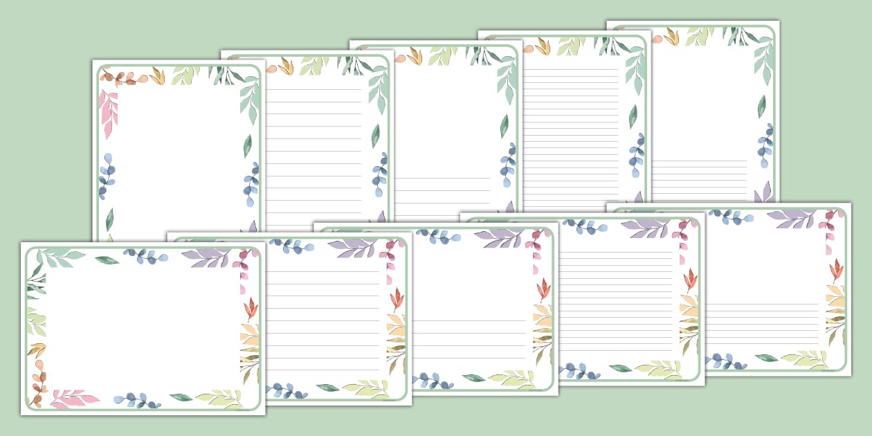 Colourful Botanical Themed Page Borders (teacher made)