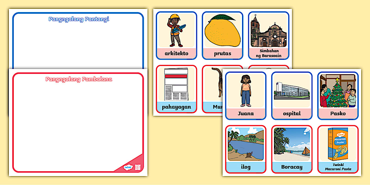 Pantangi at Pambalana: Sorting Cards | Grade 1-3 | Twinkl PH