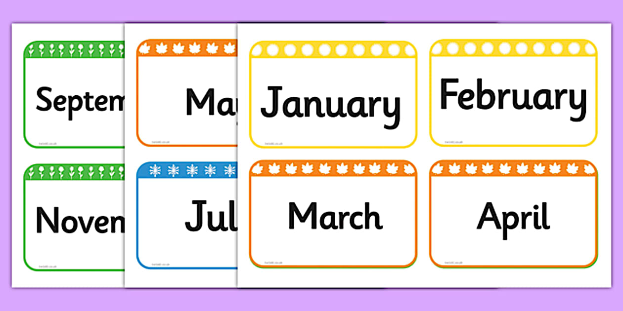 Cursive Months of the Year Flashcards (teacher made)