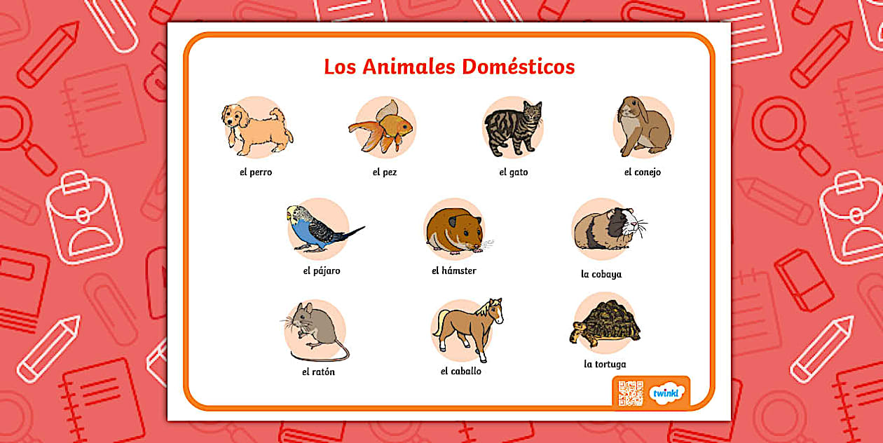 Tapiz de Vocabulario: Los Animales Domésticos - Twinkl