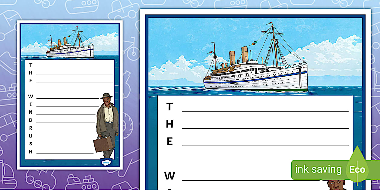 The Windrush Poem: Acrostic Poem Template - Twinkl