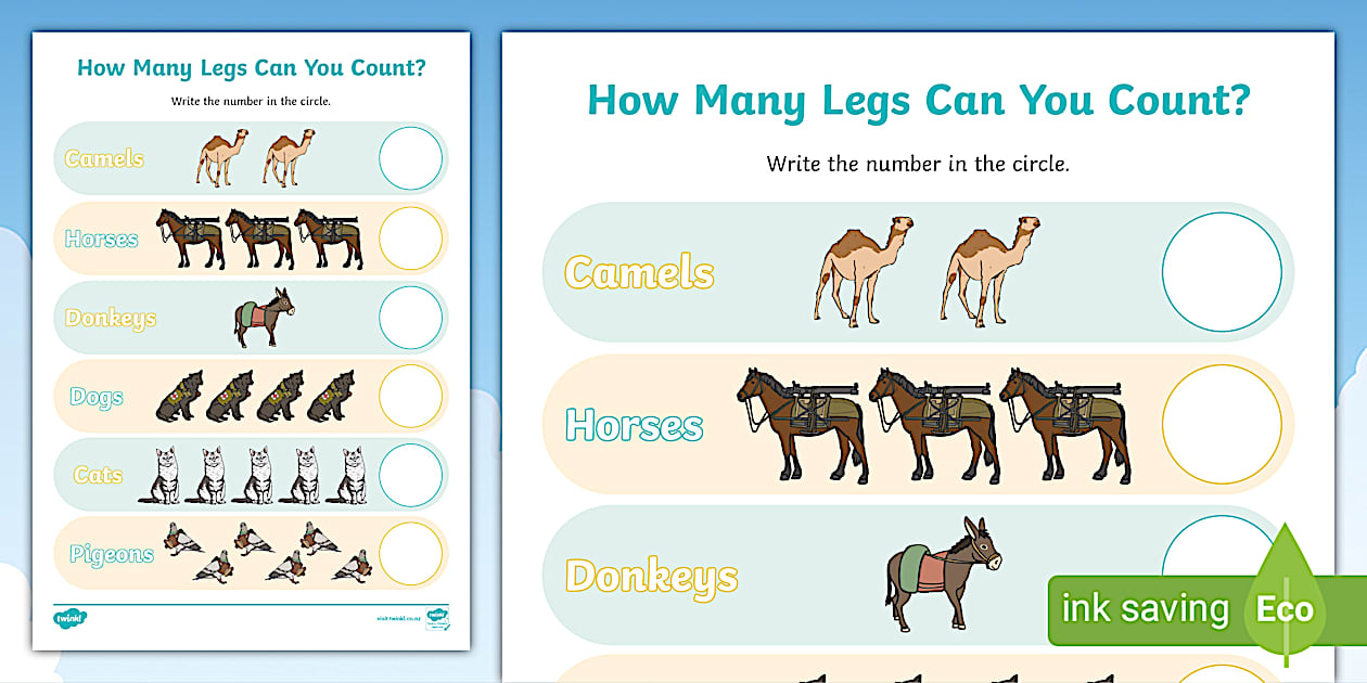 Anzac Animal Count and Write (teacher made) - Twinkl