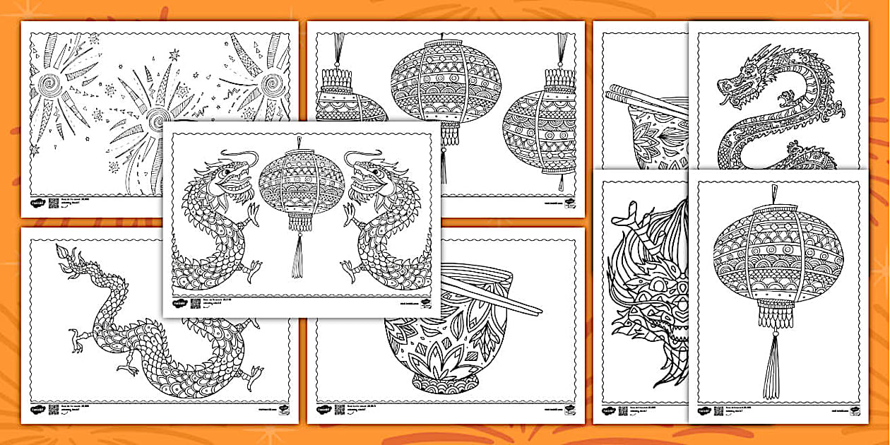 Chinese New Year Mindfulness Coloring Sheets (Teacher-Made)