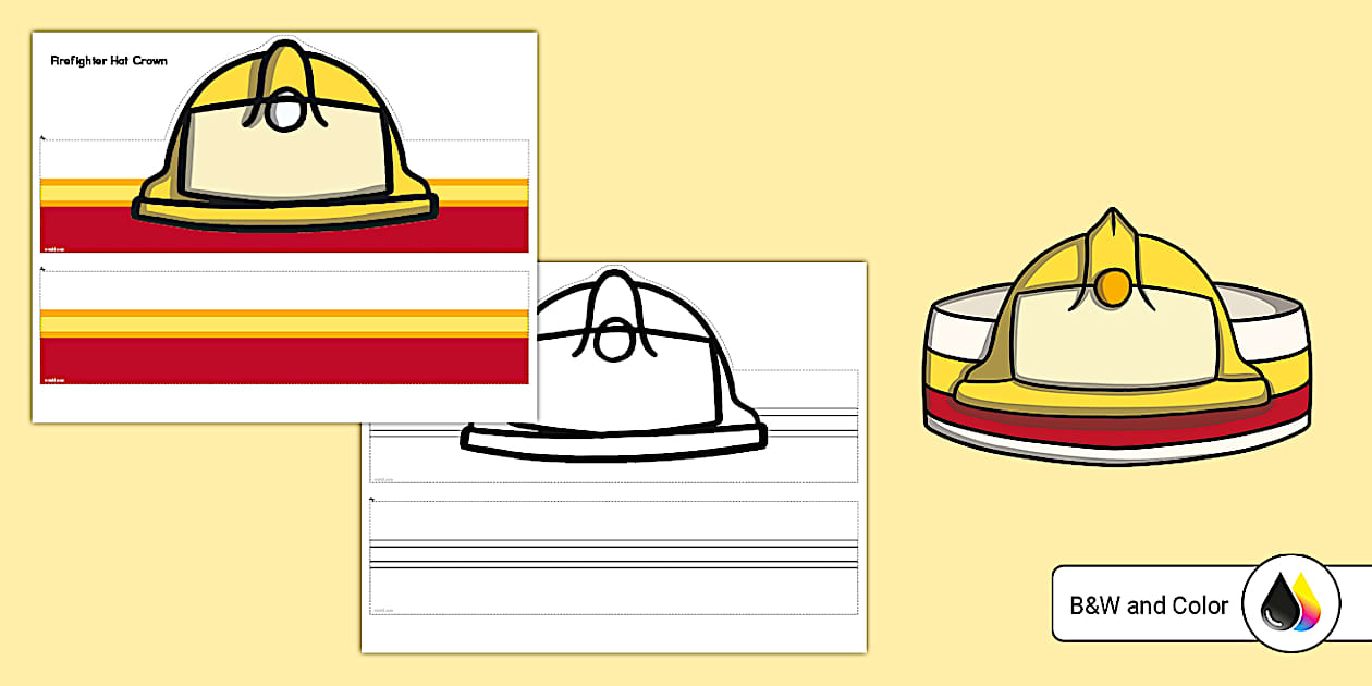 Firefighter Hat Crown (Hecho por educadores) - Twinkl