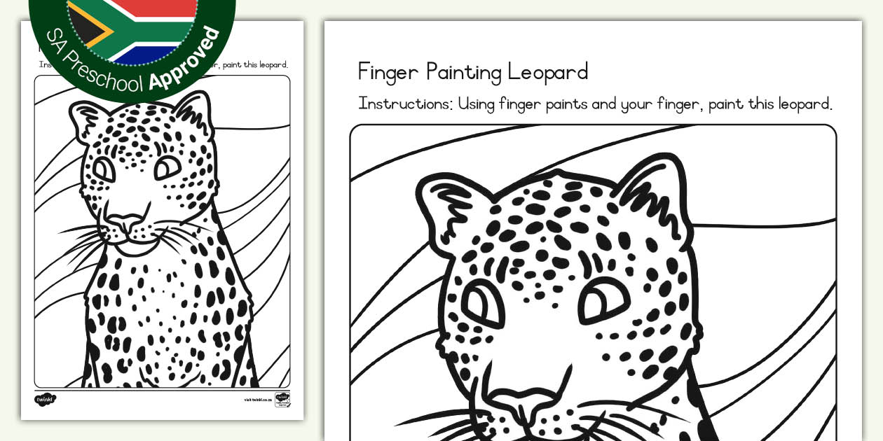Preschool Creative Arts - Fingerpainting - Leopard - Twinkl