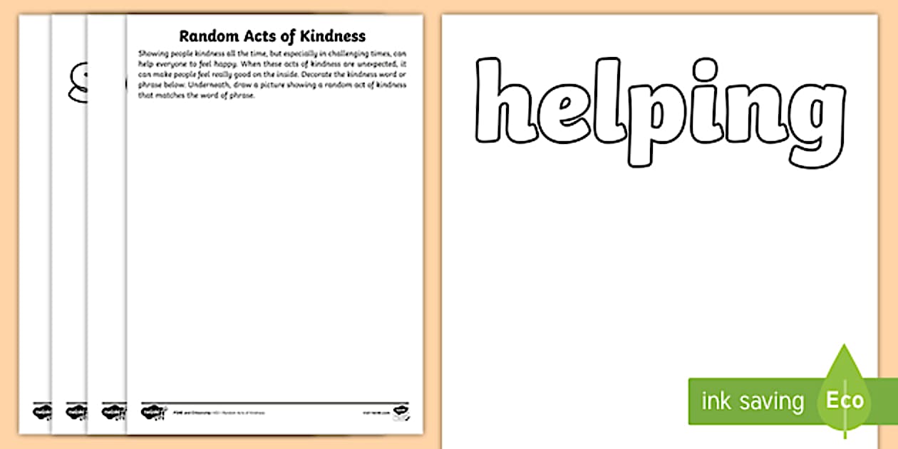 Random Acts of Kindness Activity (teacher made) - Twinkl