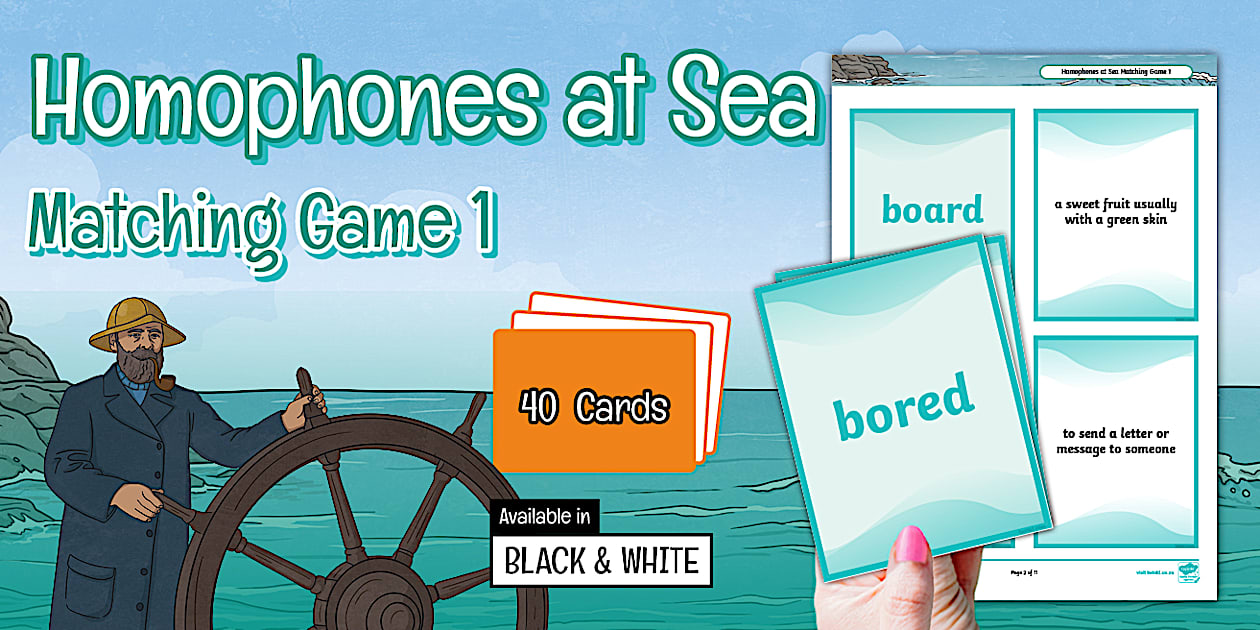 English Homophones at Sea Matching Game 1