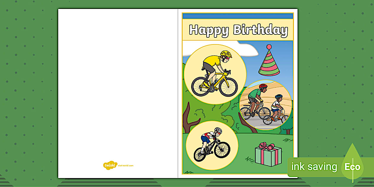 Cycling Birthday Card (Teacher-Made) - Twinkl