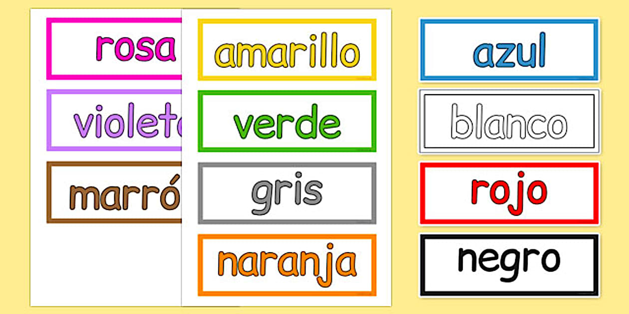 Colours Vocabulary Cards Spanish - Twinkl