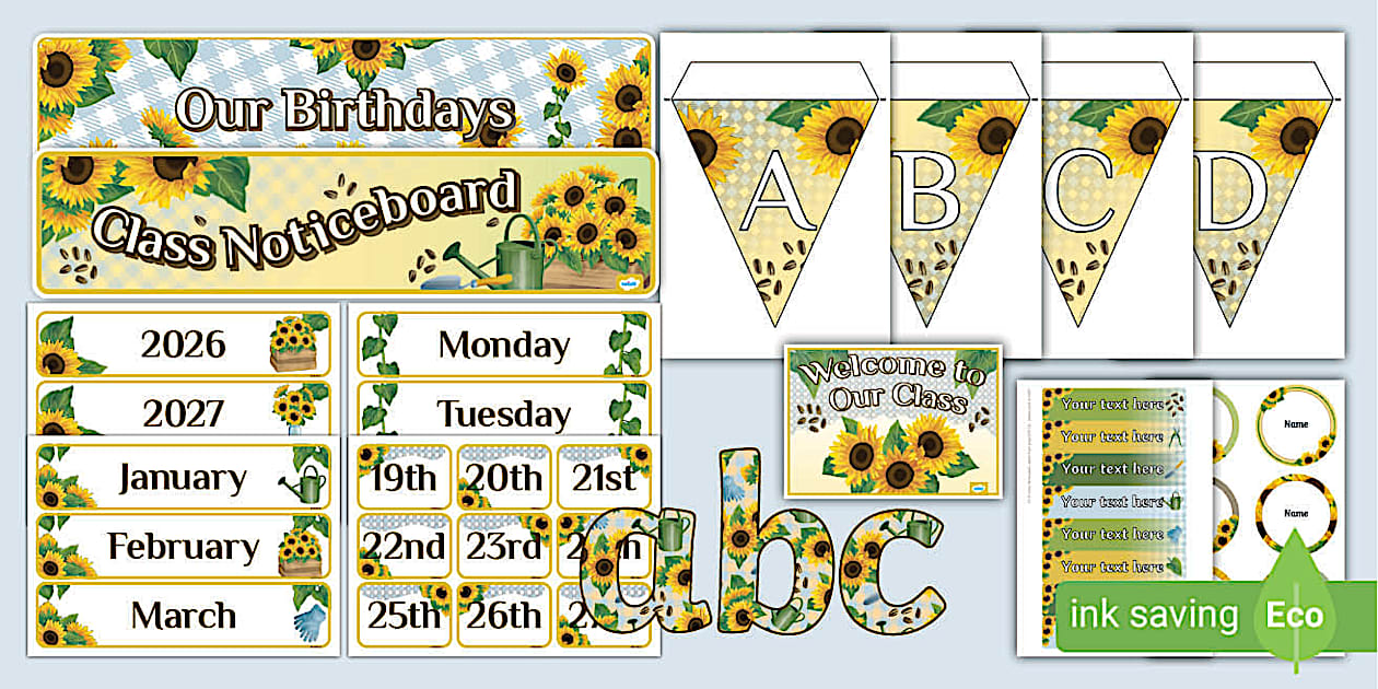 Sunflower-Themed Display Pack (teacher made) - Twinkl