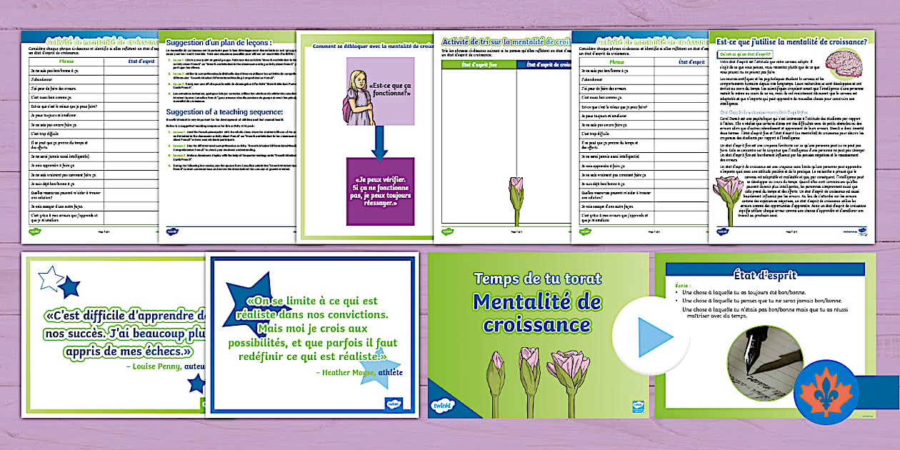 Growth Mindset Intermediate Mini Pack French (Teacher-Made)