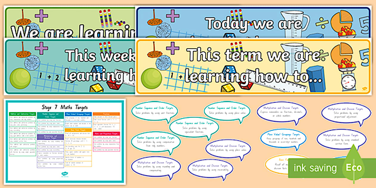 Stage 7 Maths Target Display Pack (teacher made) - Twinkl