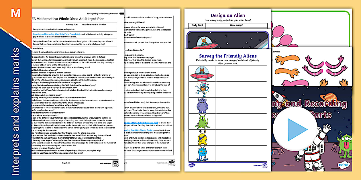 EYFS Maths: Record Parts of Aliens Adult Input Planning Pack